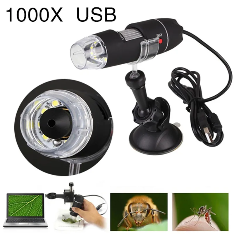Portable USB Microscope USB Light Electric Handheld Microscopes Suction ...
