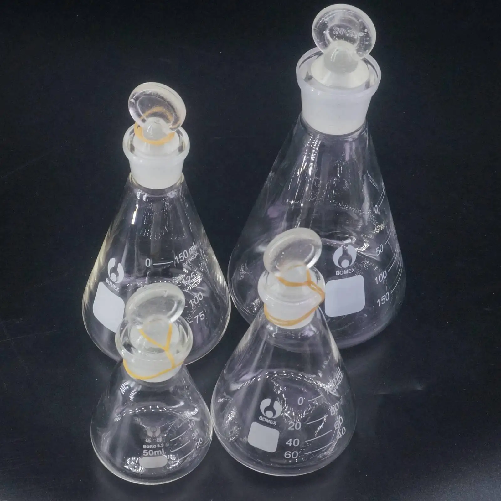 50ml 100ml 150ml 250ml 500ml 1000ml Lab Borosilicate Glass Erlenmeyer ...