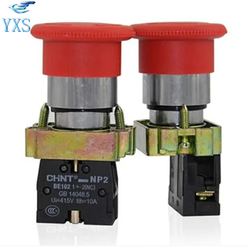 Genuine Emergency Stop Button NP2 BS542 22 Hole Rotary Switch Contacts Mushroom Emergency Stop ...
