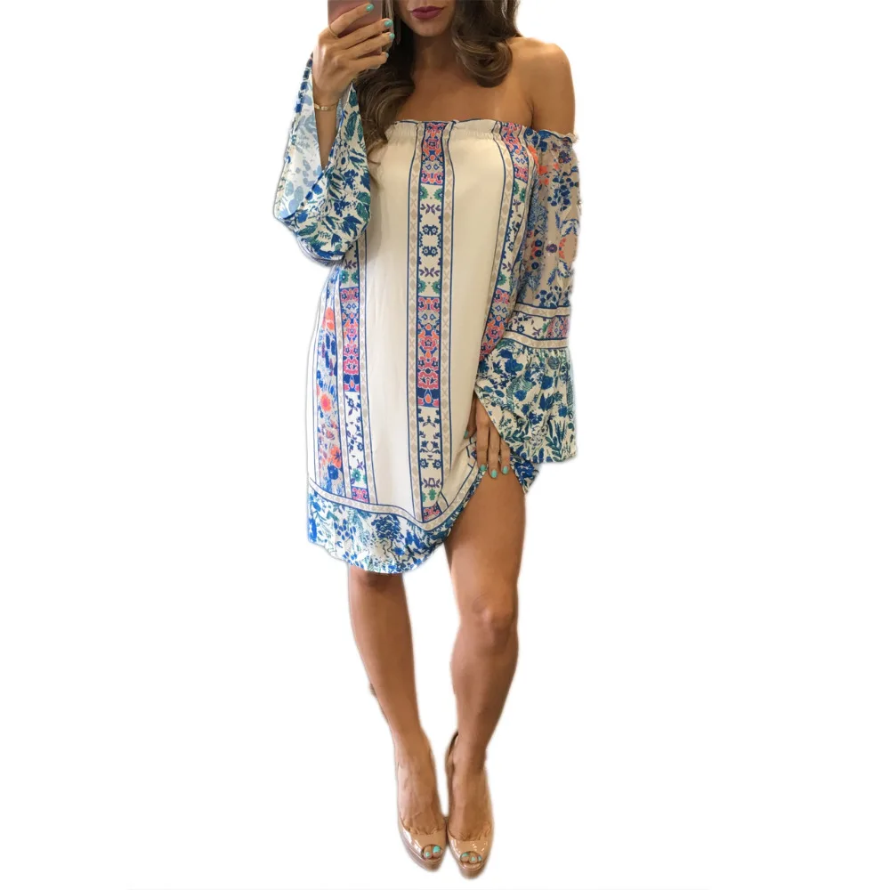 Floral Print Chiffon Spain Dress Of Color 2016 Three Quarter Women ...