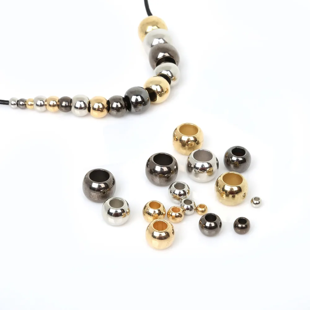 4 6 8 10 12mm Bronze/gold/silver Color Plastic Ccb Big Hole Acrylic ...