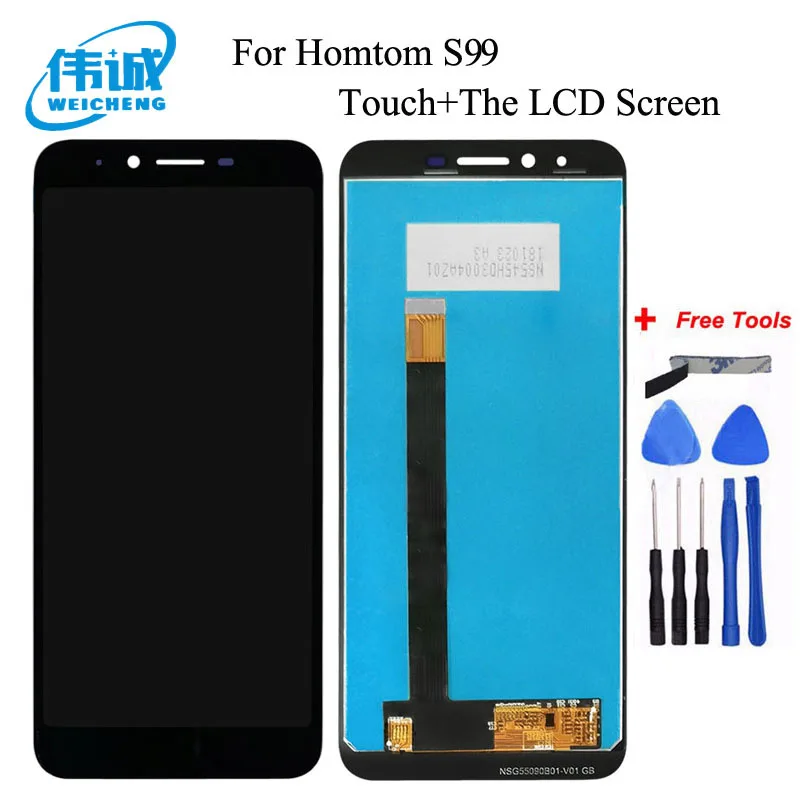 WEICHENG pantalla LCD para Homtom S99, montaje de digitalizador con pantalla táctil, accesorio ...