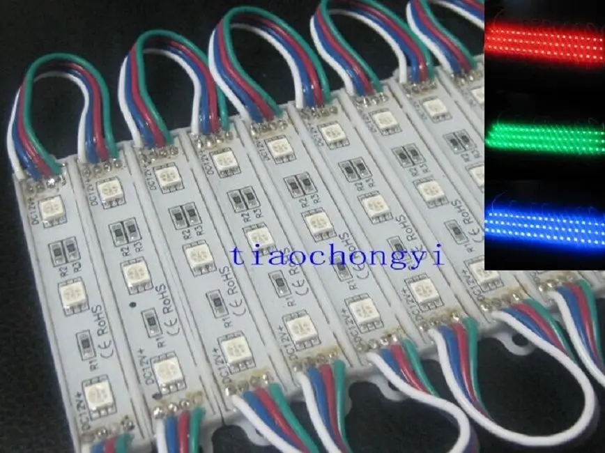 20pcs 3 Led Rgb 5050 Smd Module Waterproof Light Lamp Strip Dc 12v - Led Modules - AliExpress
