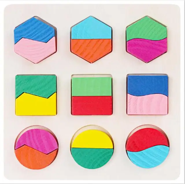 Geometric Shape wooden puzzle For Children Educational Equipment ...
