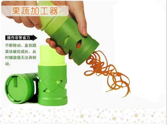 Multi function rotational fruit and vegetable slicer and cucumber silk ...