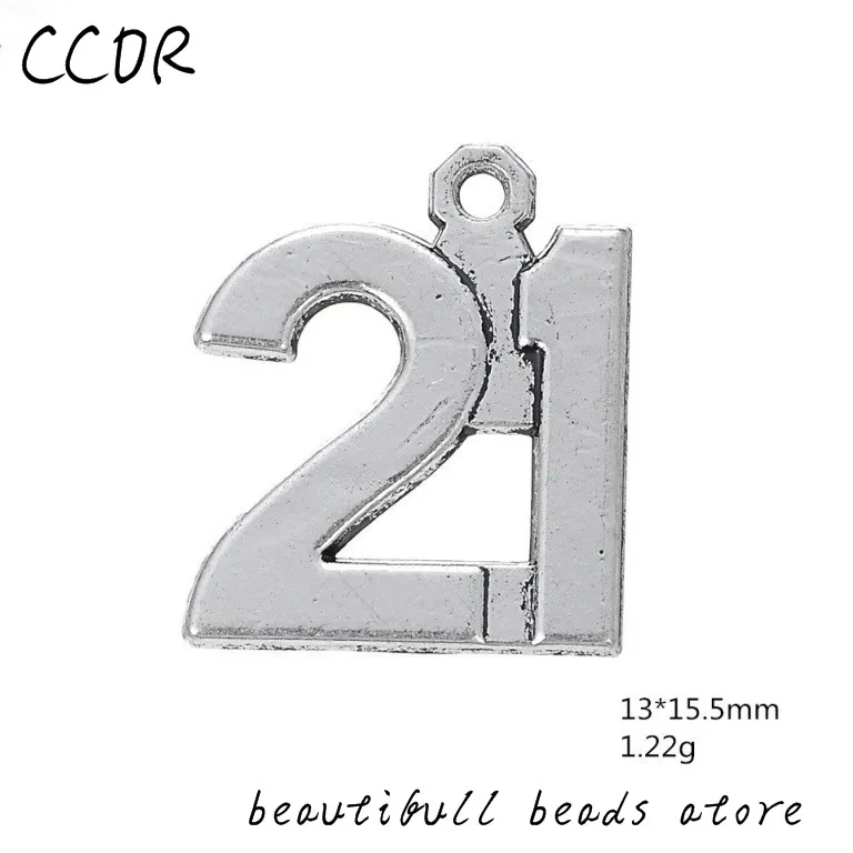 CCOR NEW 21 number alloy pendant necklace keychain jewelry accessories ...