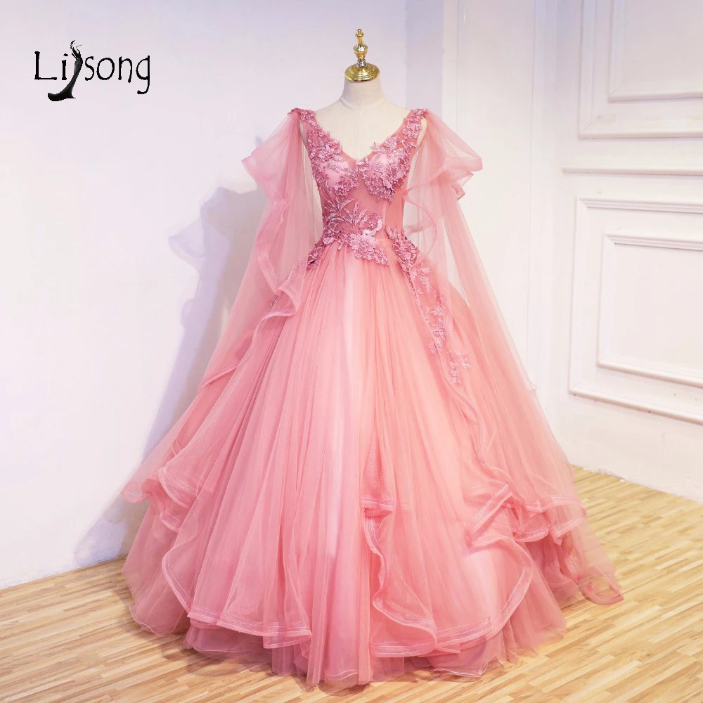 Pink Evening Ball Gowns Prom Party Gown Princess Evening Formal Dresses ...