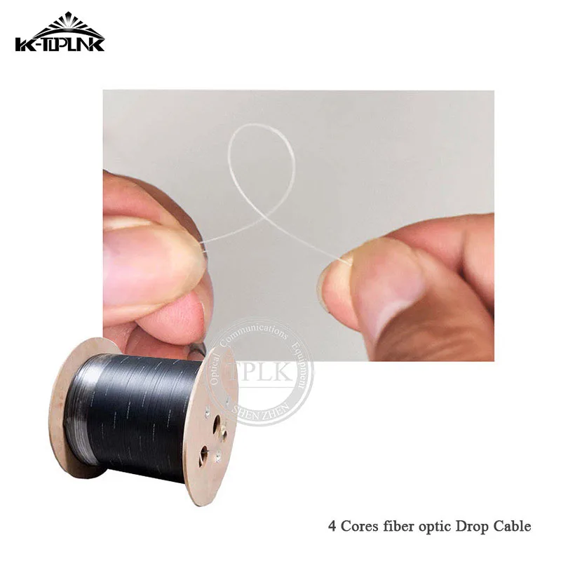 4 core FTTH fiber optical drop cable 4core 2000M/roll Indoor and ...