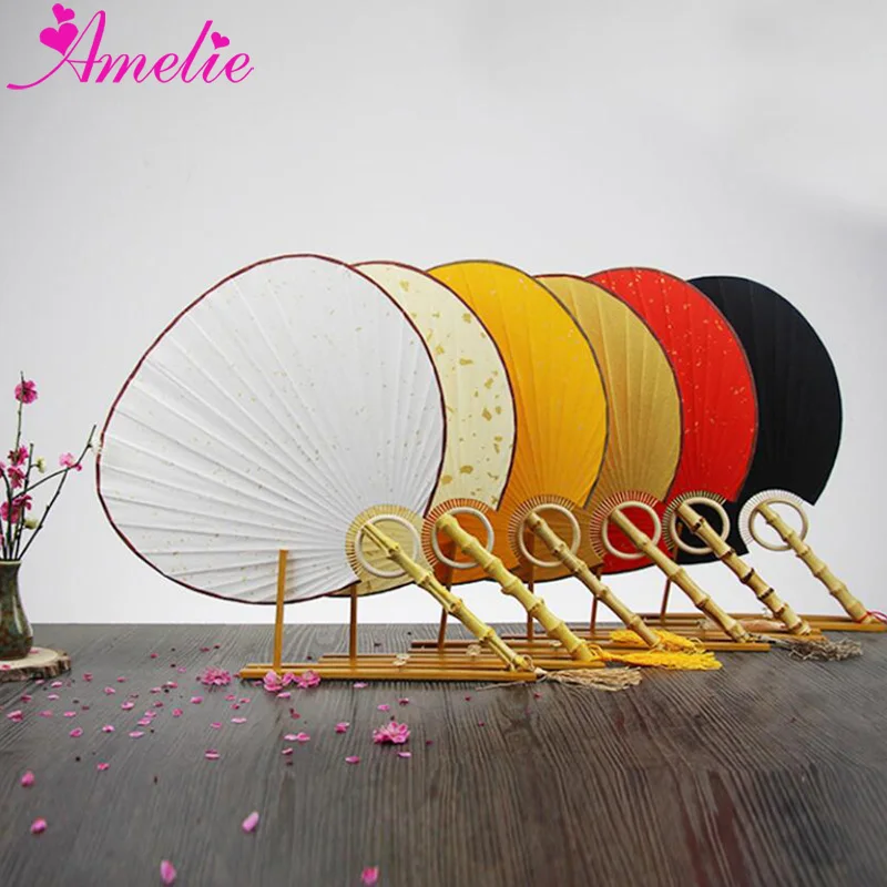 20pcs/lot Beach Wedding Decoration Chinese Rice Paper Hand Fan Paper ...