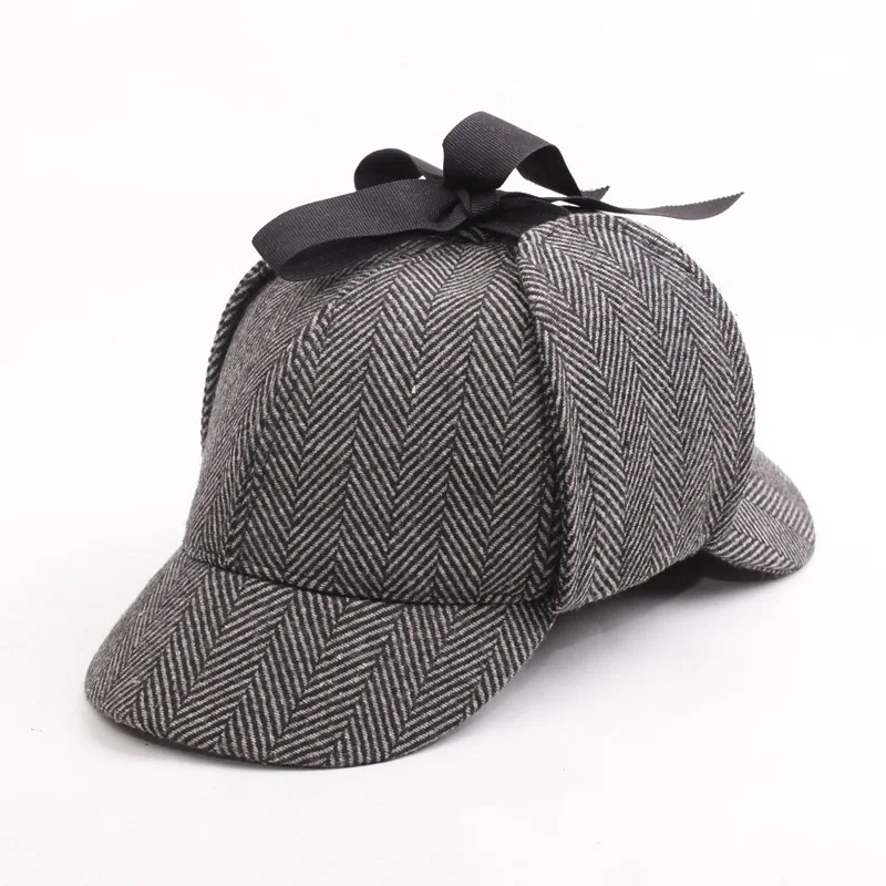 Same Style of Sherlock Holmes Hat Cosplay Cap Striped/Plaid Wool ...