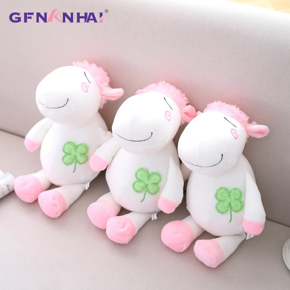 1pc 24cm kawaii Four leaf clover Sheep Plush toy Lovely Alpaca Dolls ...