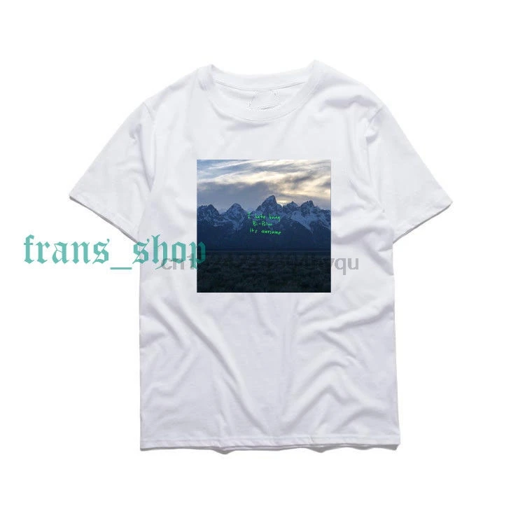 Kanye west ye one 듣기 앨범 T 셔츠 USA 크기 |티셔츠| - AliExpress
