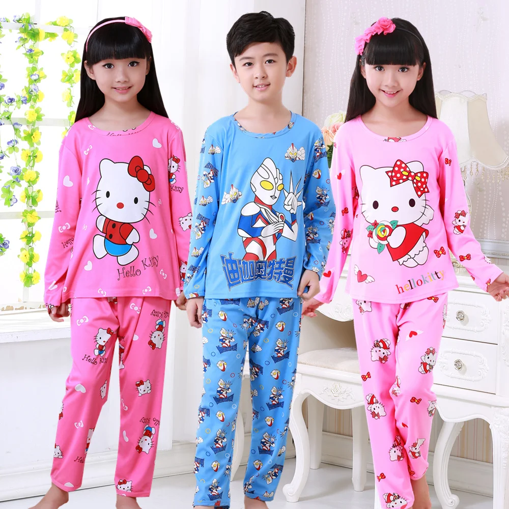 Pajamas kids Cartoon Boys Sleepwear Girls Pyjamas Leisure Children ...