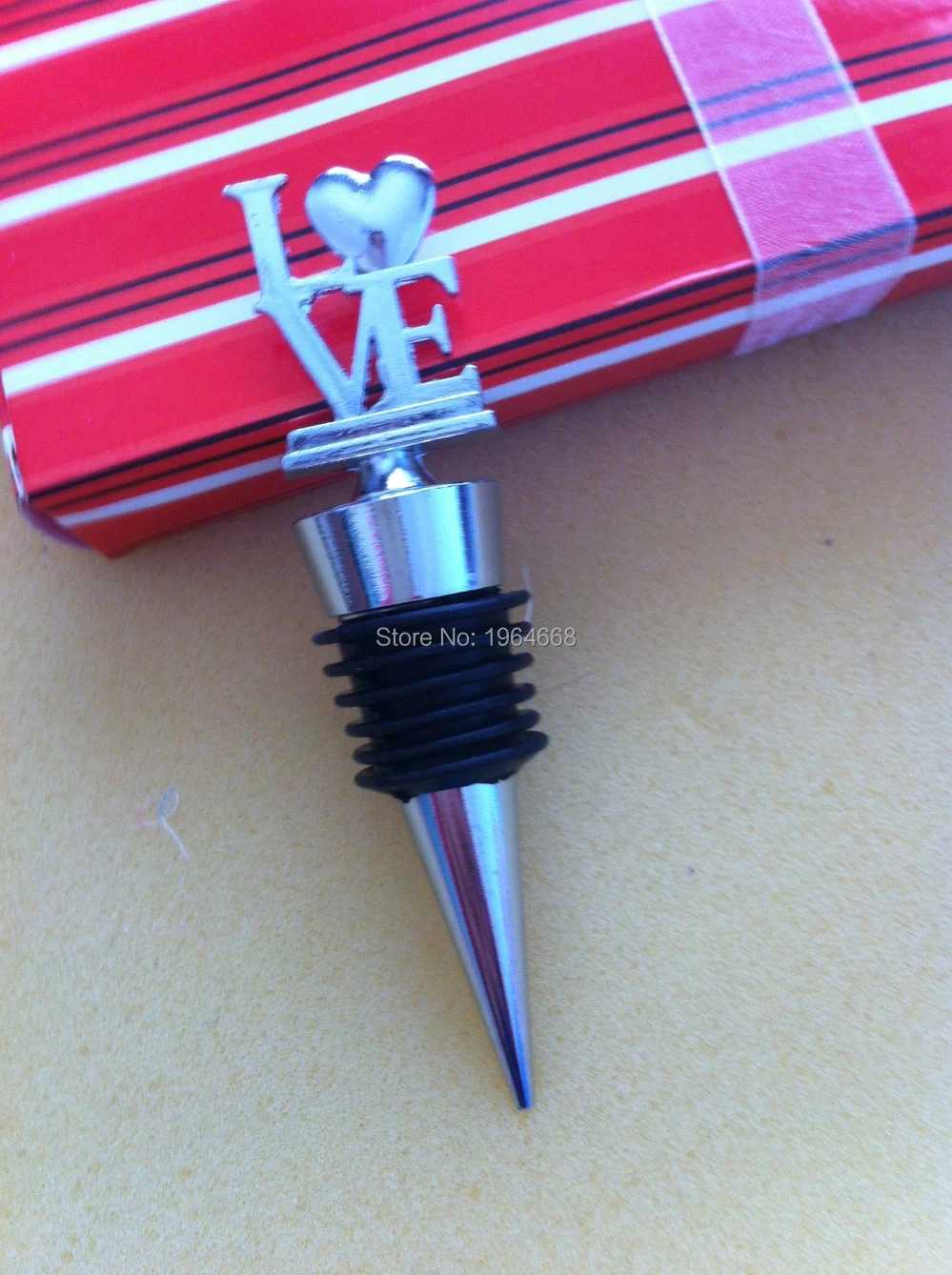 wedding favor gift and giveaways Chrome Love bottle wine Stopper party ...