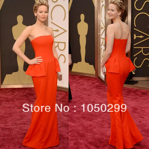 Jennifer Lawrence Orange Dress