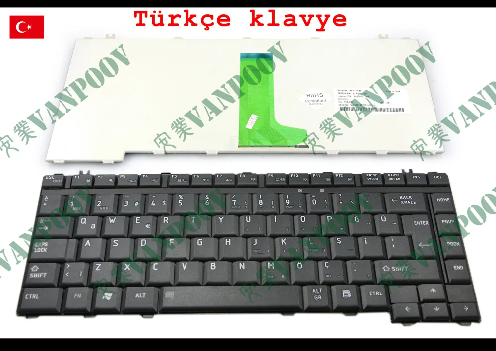 Novo teclado e laptop turco para toshiba satellite a200 a205 a210 a215 ...