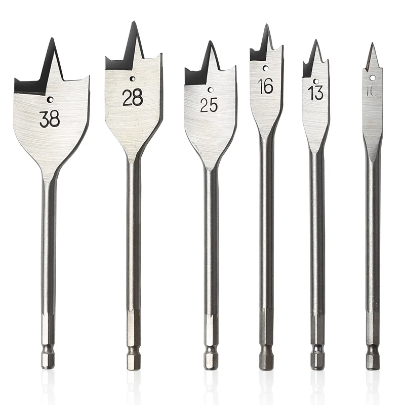 6 pçs/set Madeira Plana Broca De Madeira Lisa Da Broca Conjunto de ...