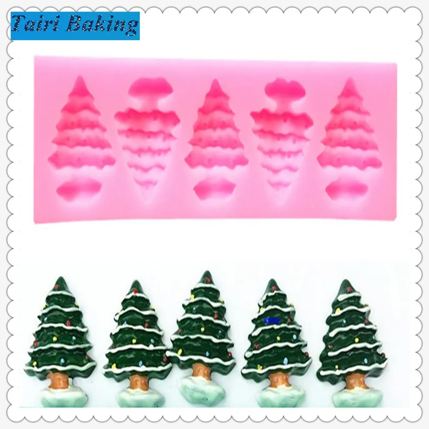 Food grade christmas trees shape silicone fondant cake molds/chocolate ...