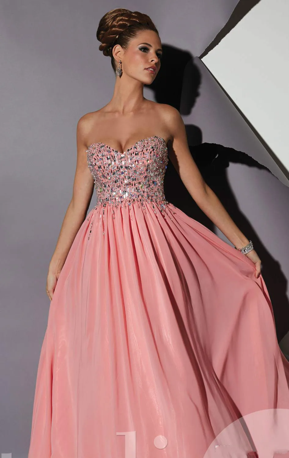 DAP3280 Fitted Bodice with Beads and Sequins Prom Dresses A Line ...