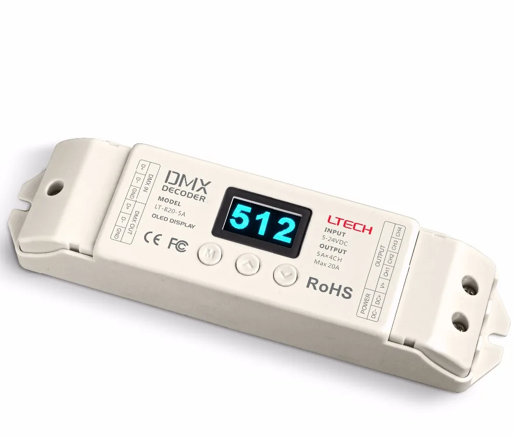 LT 820 5A 4 channel constant voltage LED DMX PWM Decoder(8/16 bits ...