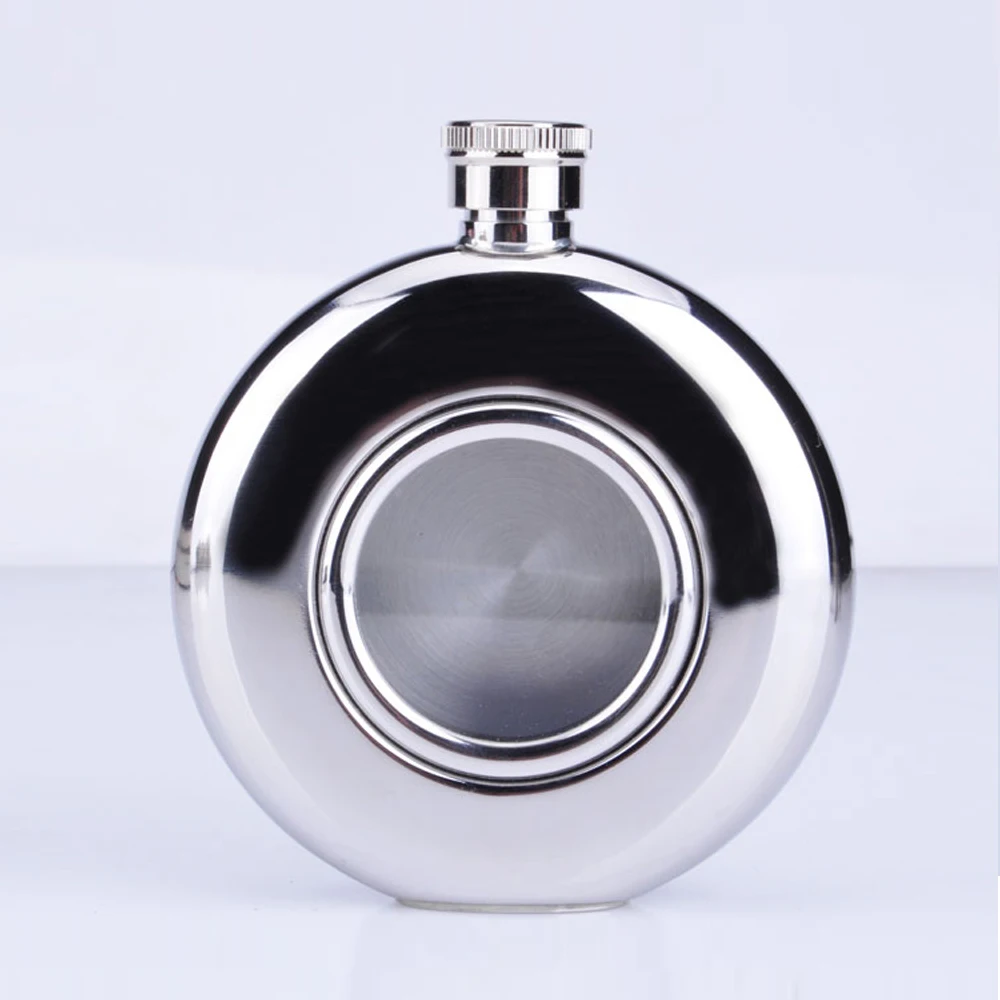 5 oz Pocket Watch Shaped Hip Flask Portable Whisky Vodka Flagon Wine ...