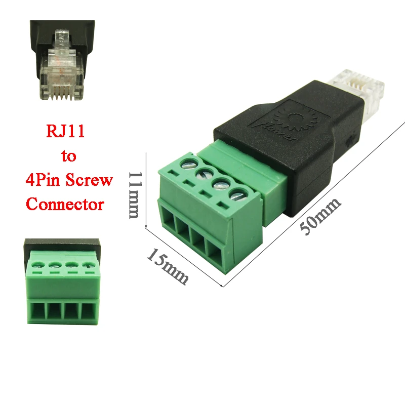 50pcs Rj11 Male To 4 Pin Connector 4p4c 4 Pins 4 Contacts Rj11 Telephone Modular Plug Jack,rj11 ...