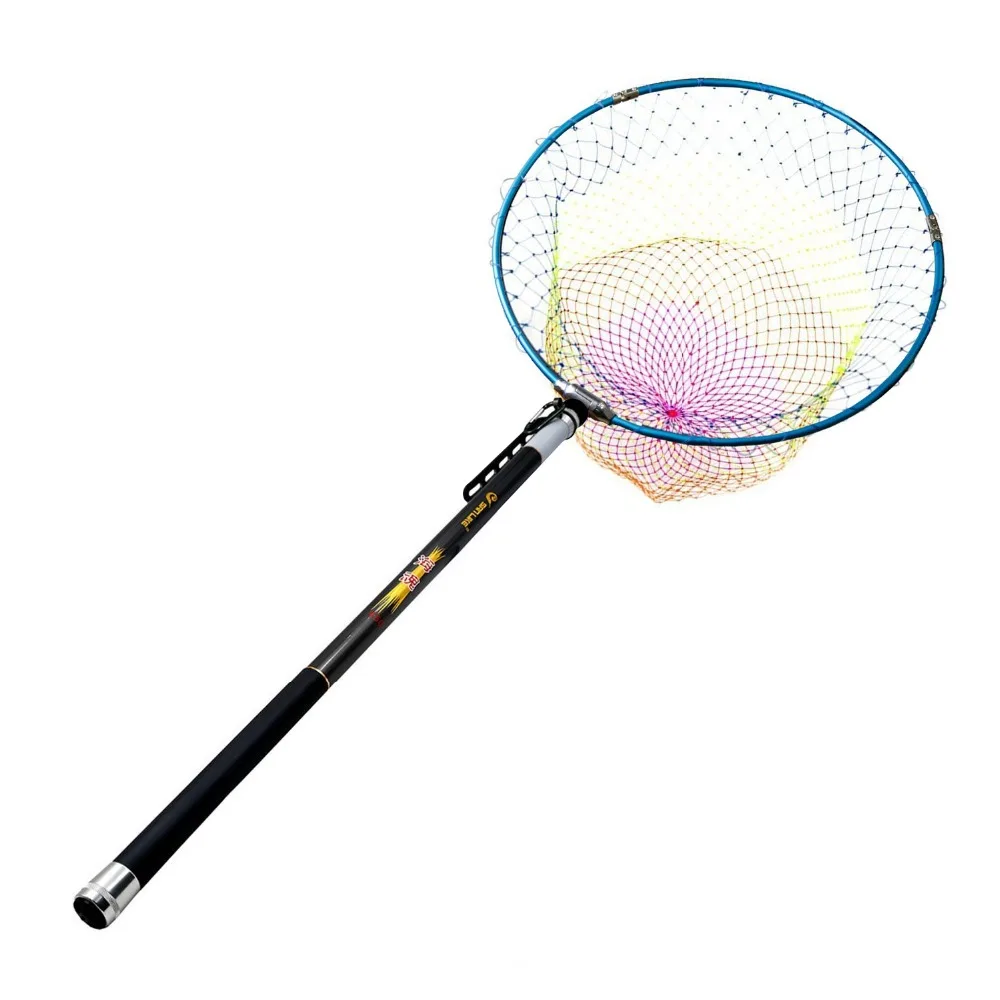 Fishing Net pole 7 sections Retractable Telescoping Landing Net Carbon ...