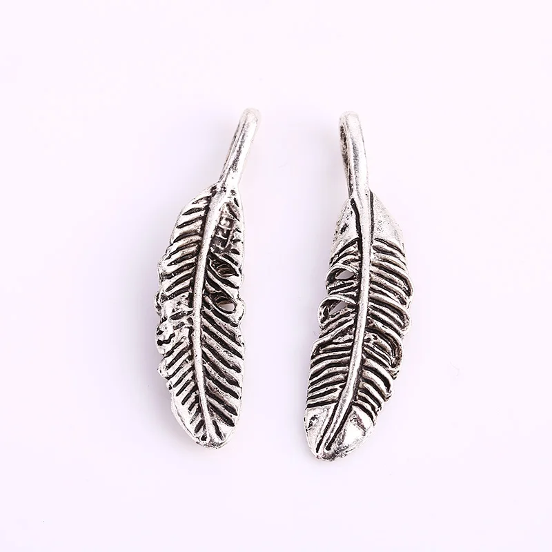 Metal Feather Charms for Jewelry Making DIY Antique Silver Zinc Alloy ... Metal Feather Charms for Jewelry Making DIY Antique Silver Zinc Alloy ...