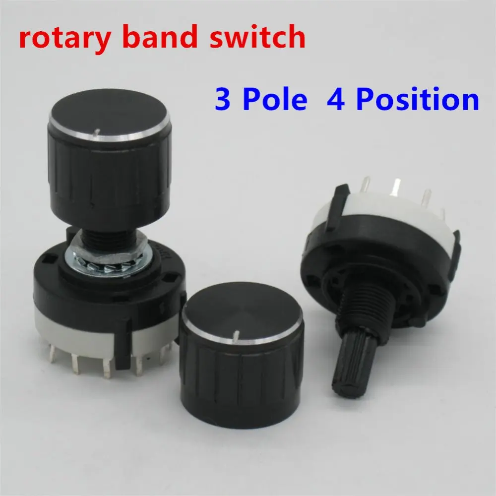 Rotary Switch 4P3T - 4 Pole 3 Position 16 Pin Encoder Switch With Knob ...