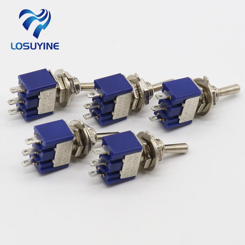 10Pcs-ON-OFF-ON-3-Pin-3-Position-Mini-Latching-Toggle-Switch-AC-125V-6A ...