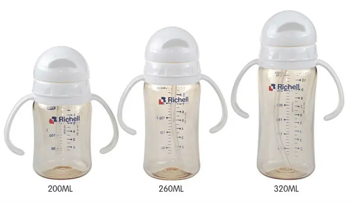 BPA Free Baby Feeding Bottle/Richell PPSU straw cup straw bottle 320/ 260/200ML/ nursing bottle ...