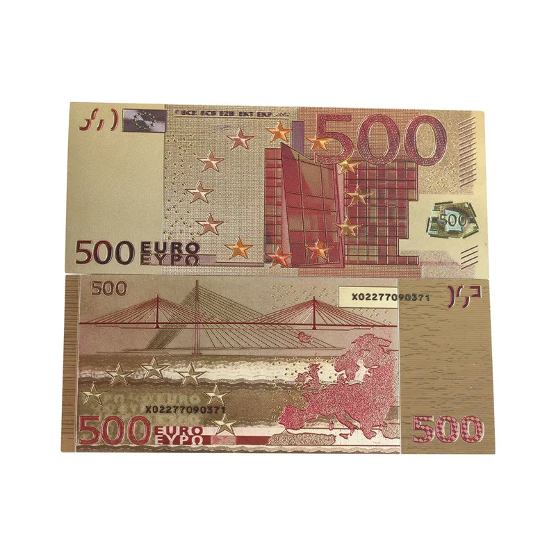 500 Euro 24k Gold Banknotes Fake Money Foil Bills European Paper Money ...