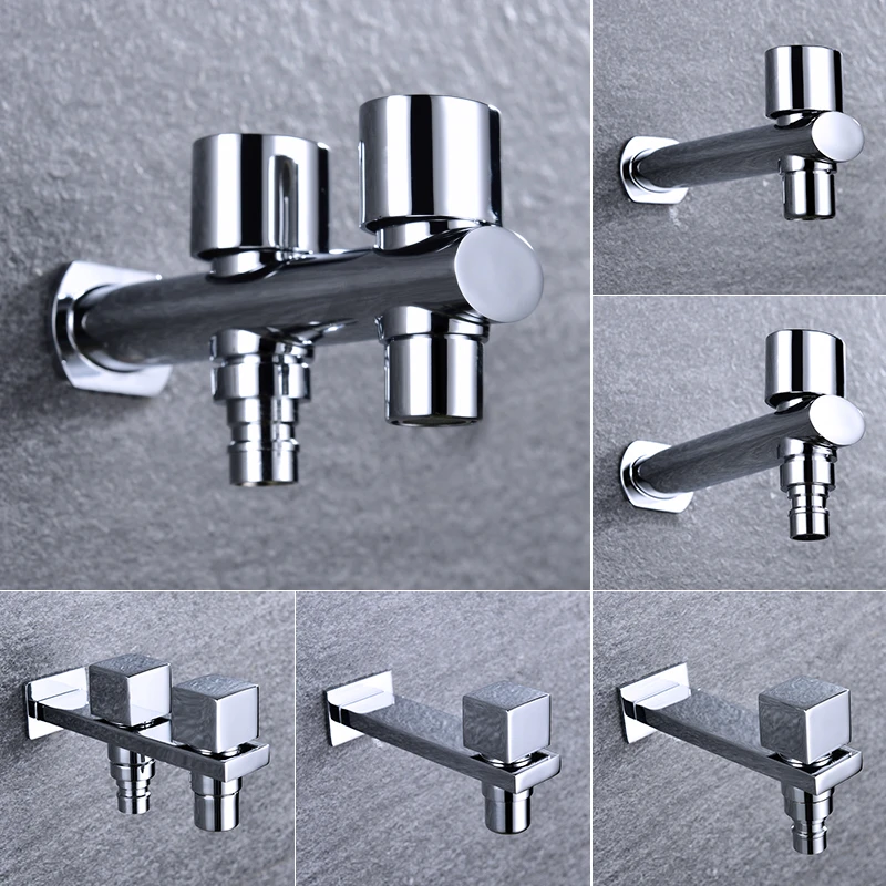 High Quality 2 Water Outlet Washing Machine Faucet Tap Double Spout ...