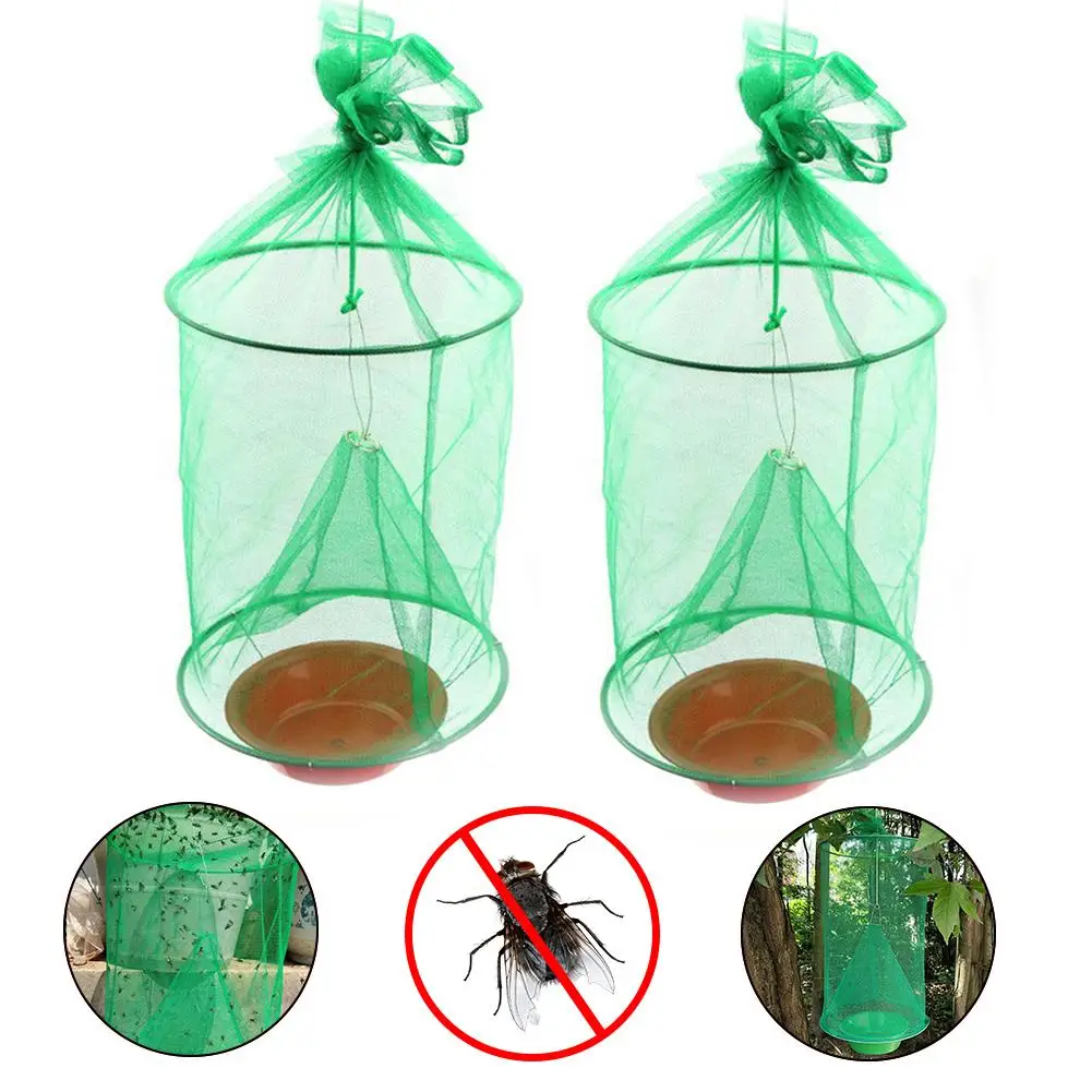 2pcs/set Fly Mesh Net Cage Hanging Trap Catcher Insect Bug Mosquito ...