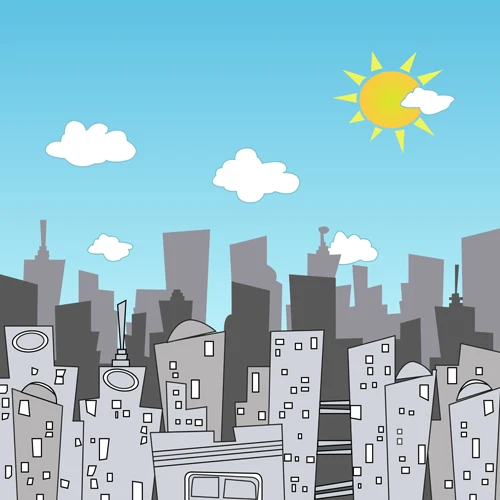 HUAYI Children's Cartoon Backdrop Buildings Baby Photo Art Fabric ...