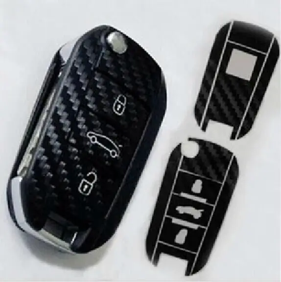 car styling new Carbon Fiber Key sticker Chain Protective Cover Sticker ...