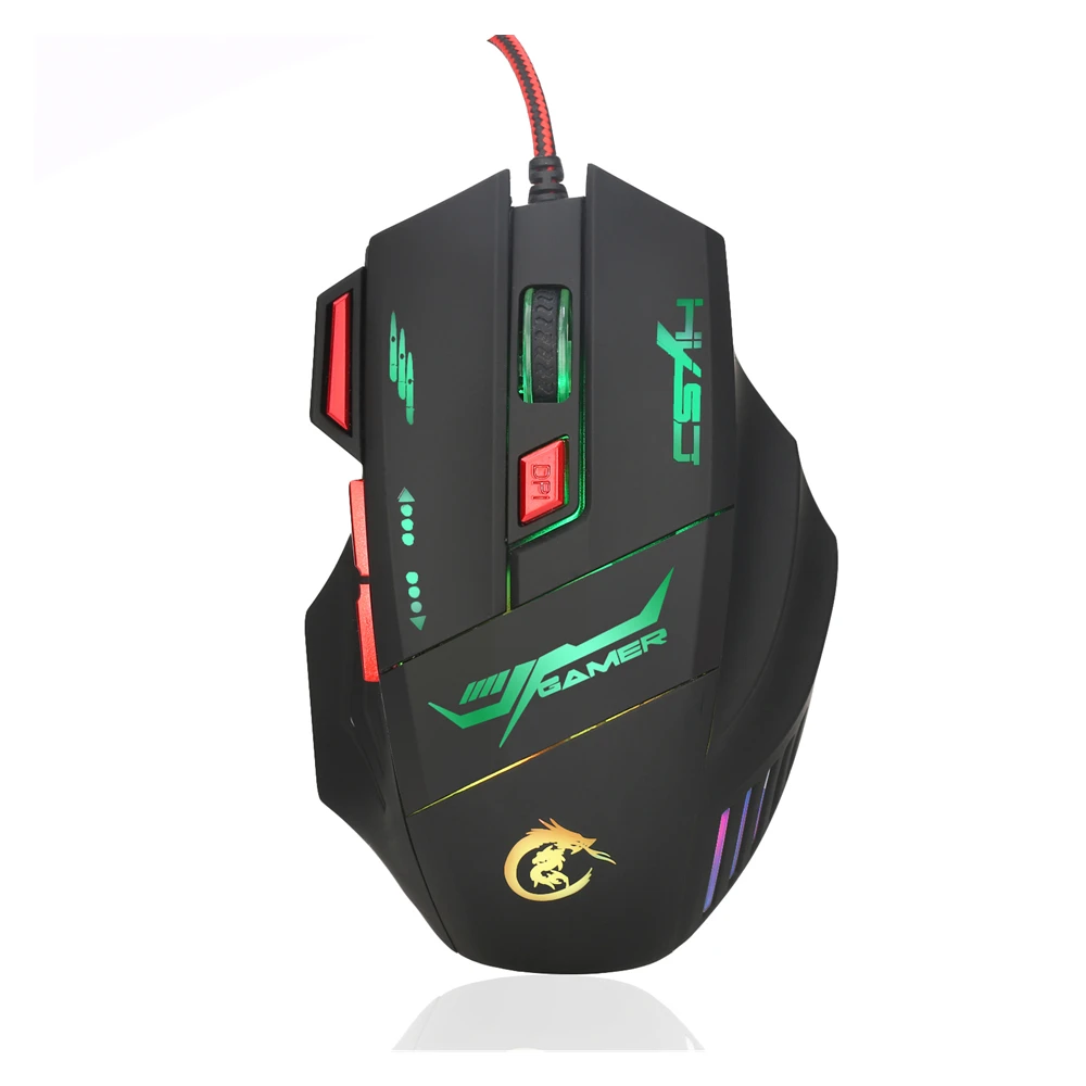 Wired USB Optical Gaming Mouse 7 bright colors LED backlit ergonomics ...