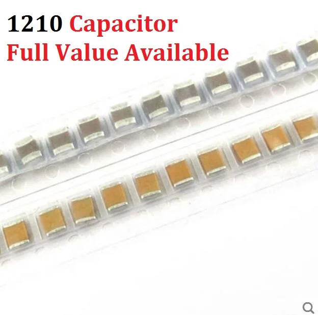50PC 1210 SMD Capacitor 100NF 470NF 680NF 1UF 50V 2.2UF 4.7UF 10UF 22UF ...