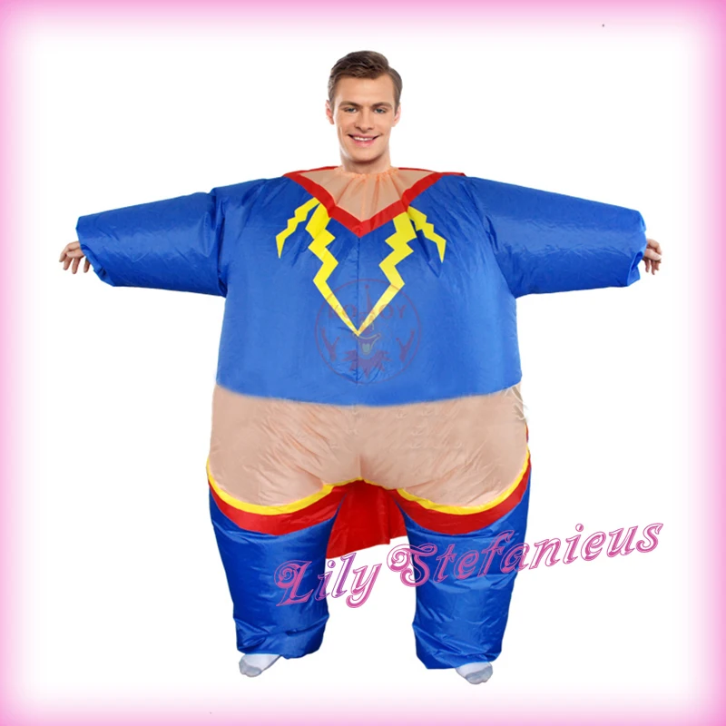 Adult Chub Superman America Hero Inflatable Jumpsuit Blow Up Walking ...