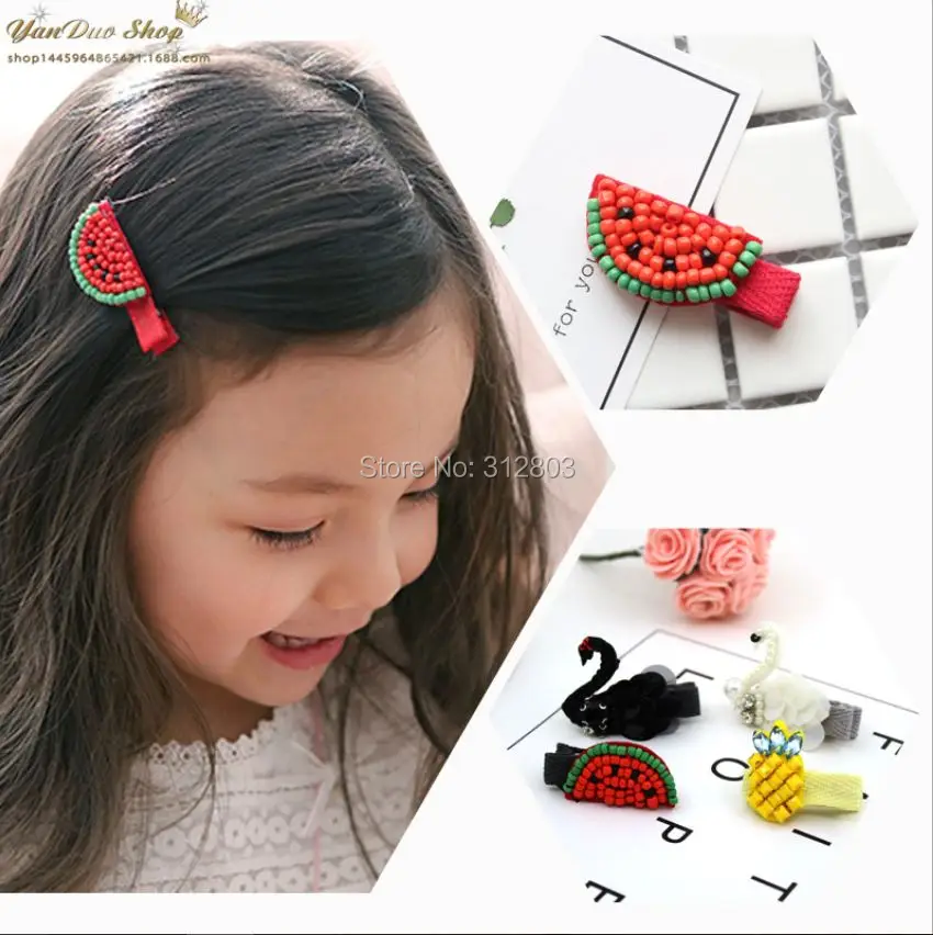 YANXIAN Strawberry Fruit Hair Clip for Girls Jewellery Hairpin Duck ...