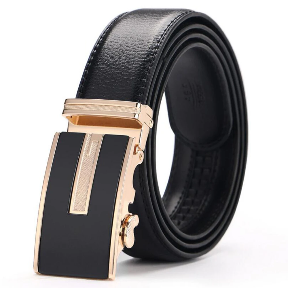 New Designer Cow Leather G Belt Men Black Automatic Buckle Rachet Belts ...