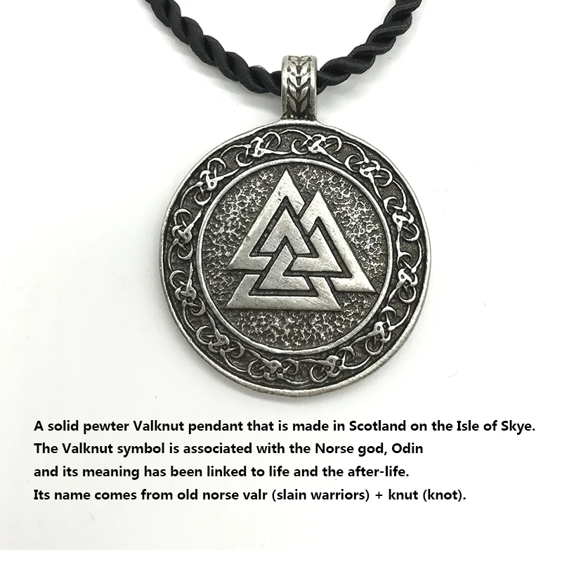 2018 New Arrival Round Valknut Symbol Of Odin Necklace Pendant For Men ...