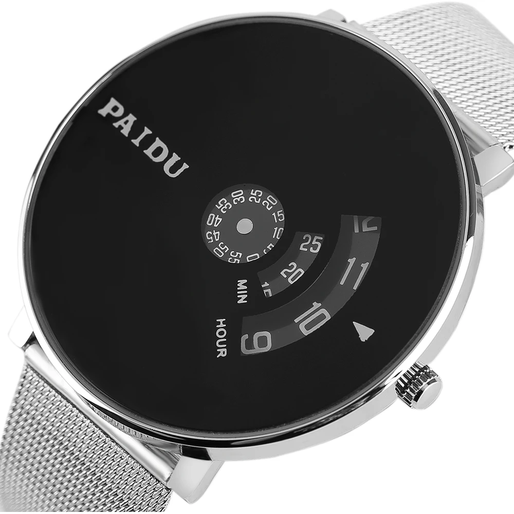PAIDU Men's Wrist Watch Quartz Creative Black Turntable Men Women ...
