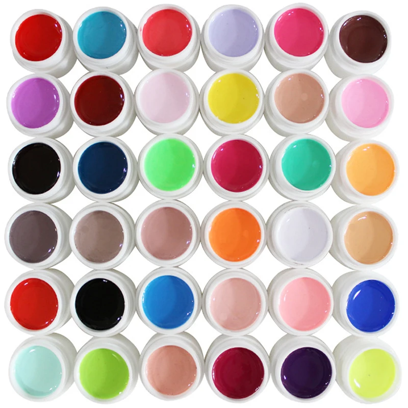 36 Pure Color UV Gel Solid Nail Art Products Use UV Lamp For Manicure ...