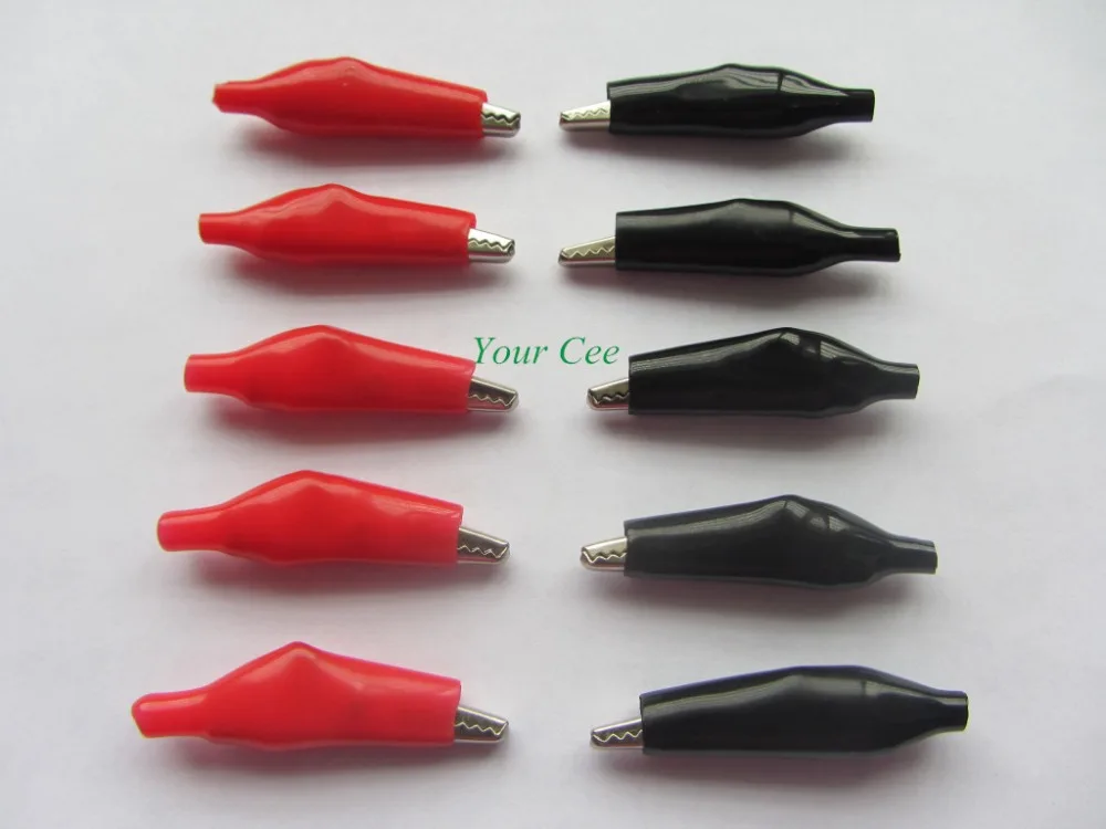 50 pcs Medium Battery Insulated Crocodile Alligator Testing Clip Clamp ...