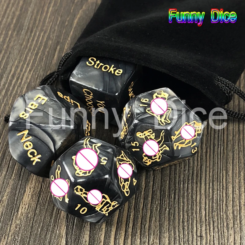 Adults Dice 4pcs Set 24 Sexual Positions Marble Effect For Sex Party