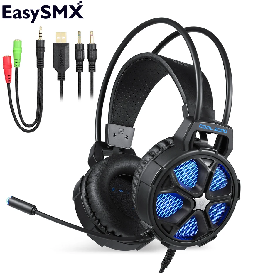 EasySMX Gaming Headset Headphones Super Bass Over Ear Noise Isolating ...