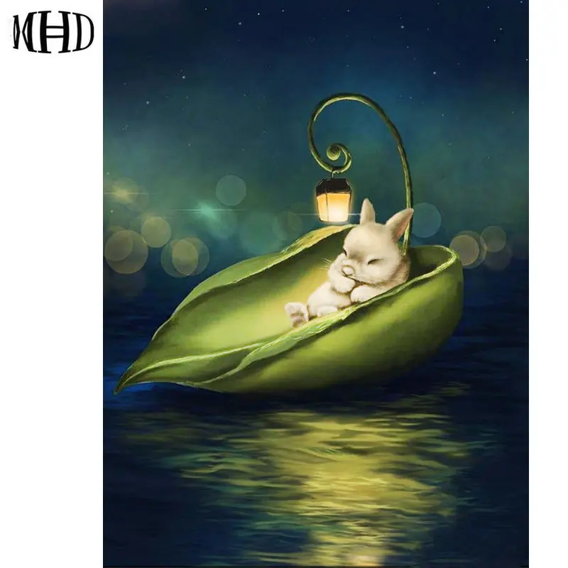 Animal 3D Diamond Embroidery Rabbit diy Diamond Painting Full & Square ...