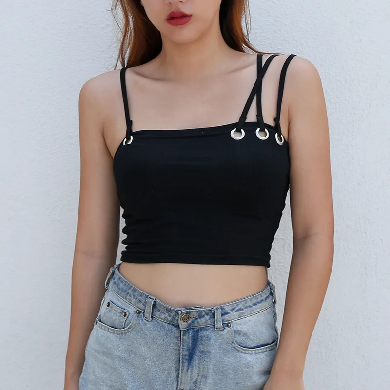 2018 Women Sexy Irregular Tank Backless Camisole Navel Bare Cropped ...