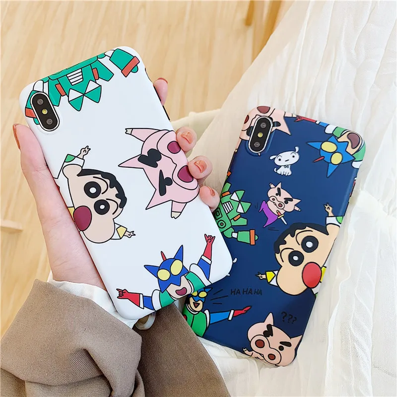 Cartoon Crayon Shin chan Family Case for iphone X Xs MAX Xr back cover ...